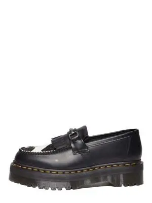 Dr. Martens Dr. Martens Adrian Snaffle Hair On & Leather Cow Print Kiltie Loafers Black