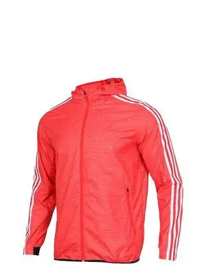 Adidas All Over Print 3-stripes Hooded Jacket - Red