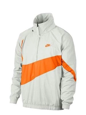 Nike Big Swoosh Half Zipper Jacket - White/orange