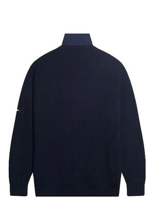 Balenciaga Layered Trompe L'oeil Knit Sweater - Navy
