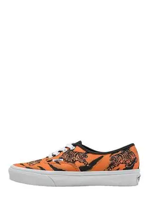 VANS Authentic Low-top Tiger Print Sneakers - Black/orange