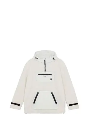 NEW BALANCE Fleece Pullover Hoodie - White/black