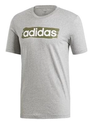 Adidas Alphabet Logo Printing Sports Short Sleeve Gray - Grey