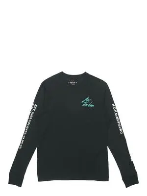 JORDAN Air Embroidered Alphabet Printing Long Sleeve Crewneck - Black