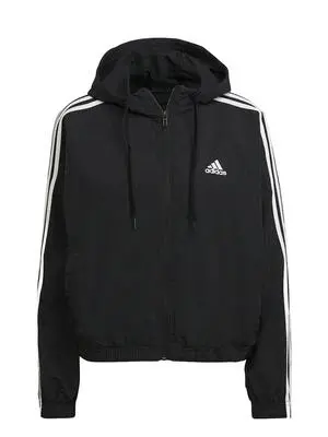 Adidas Essentials Repeat Logo Loose-fit Windbreaker - Black/white
