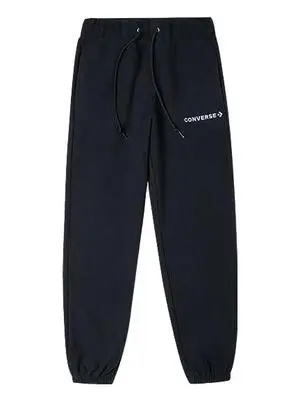 CONVERSE Chevron Logo Drawstring Fleece Sweatpants - Black/white
