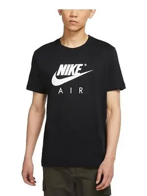 Nike Large Logo Printing Sports Round Neck Short Sleeve T-shirt - Black