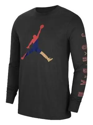 JORDAN Multi-color Alphabet Logo Long Sleeves - Black