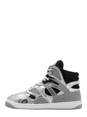Gucci Basket High-top Sneakers - Silver/black