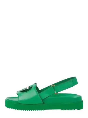Gucci Interlocking G Leather Sandals - Green