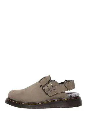 Dr. Martens Jorge Ii Faux Fur Lined Nubuck Slingback Mules - Grey