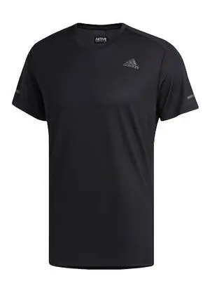 Adidas Run It Tee Logo Training Sports Short Sleeve - Black