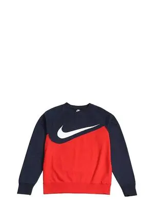 Nike Logo Splicing Crewneck Pullover - Red
