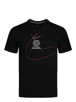 NIKE Nike Alphabet Printing Casual Loose Round Neck Short Sleeve Black
