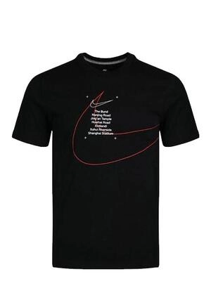 Nike Alphabet Printing Casual Loose Round Neck Short Sleeve - Black