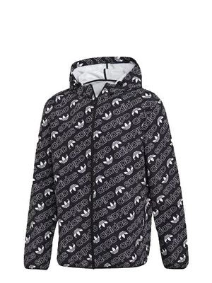 Adidas Originals Full Print Hooded Windbreaker Jacket - Black