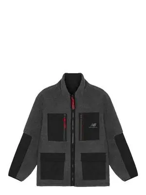 NEW BALANCE Lamb's Wool Reversible Stand Collar Jacket - Black