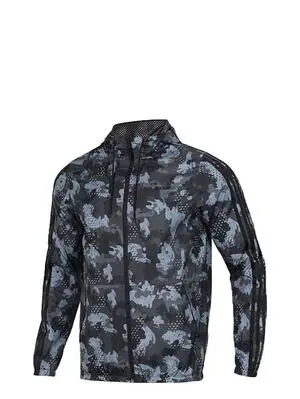 Adidas Camouflage Hooded Casual Jacket - Black