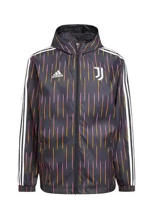 Adidas Juventus Training Sports Hooded Windbreaker Jacket - Black