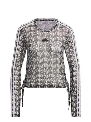 Adidas Long Sleeve Mesh All-over Print T-shirt - Black/white