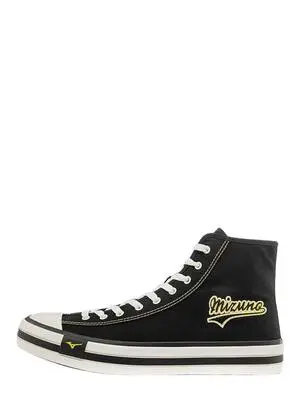 Mizuno Court S High Top Canvas Sneakers - Black/white/yellow