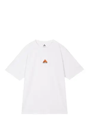 Nike Nike X Acg Logo Embroidered Pattern Loose Round Neck Short Sleeve White Default Color