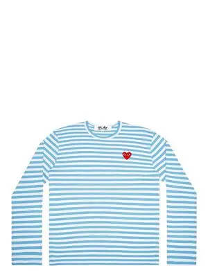 Play Comme Des Garcon Striped Long Sleeve T-shirt - Blue