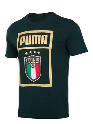 PUMA Large Printing Breathable Casual Round Neck Short Sleeve - Green