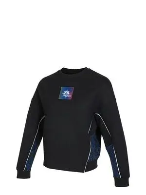 Adidas Crewneck Sweatshirt With Graphic Detail - Black/blue