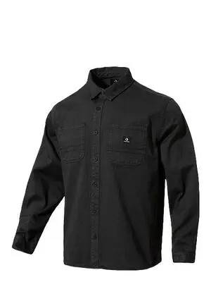 CONVERSE Twill Long Sleeve Button Down Asia Sizing - Black