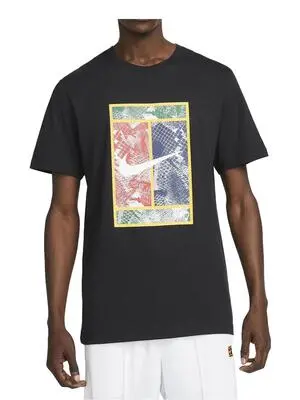 Nike Court Heritage T-shirt 'black - Black/multi-color