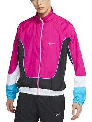 Nike Colorblock Woven Stand Collar Jacket - Red