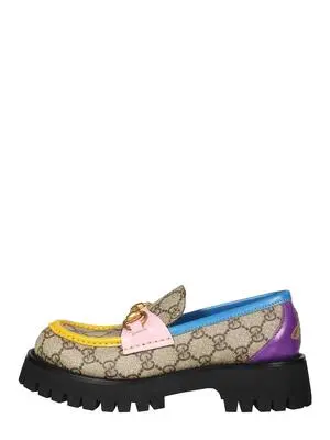 Gucci Gg Lug Sole Horsebit Loafer - Beige/ebony/purple