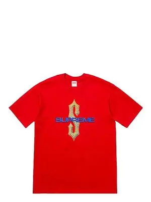 Supreme Ss18 Diamonds Tee Diamond Printing Short Sleeve - Red