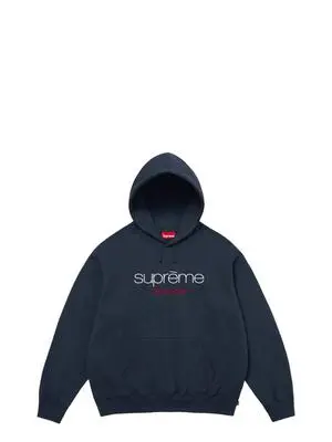 Supreme Supreme Classic Logo Hooded Sweatshirt Navy
