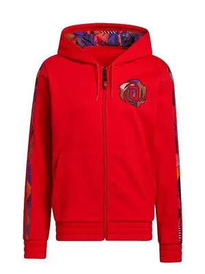 Adidas Full-zip Hooded Sweatshirt - Light Red