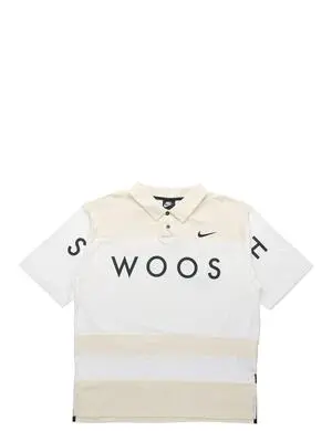 Nike Nike Sportswear Swoosh Logo Printing Contrasting Colors Loose Polo Shirt White White