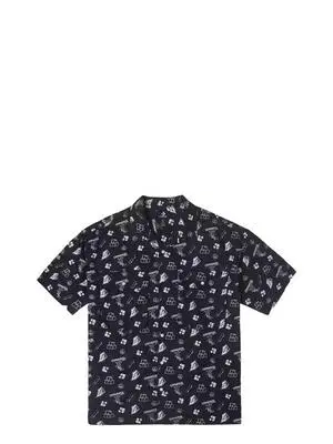 CONVERSE Graphic Print Short Sleeve Shirt - Black