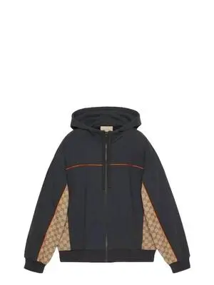 Gucci Cotton Jersey Zip Jacket With Logo Detailing - Black