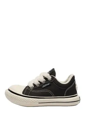 OLD ORDER Big Head Canvas Sneakers - Black/white