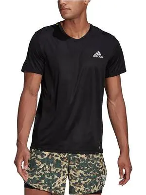 Adidas Pblue Tee Reflective Printing Running Sports Short Sleeve - Black