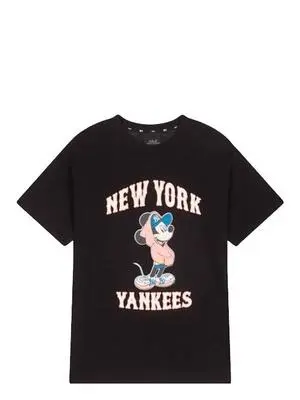 MLB X Disney Mickey Crossover New York Yankees Graphic T-shirt - Black