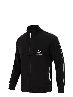 PUMA Stand Collar Logo Track Jacket - Black