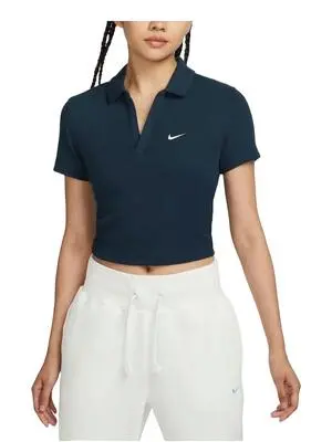 Nike Nike Sportswear Essential Cropped Polo Shirt Dark Blue