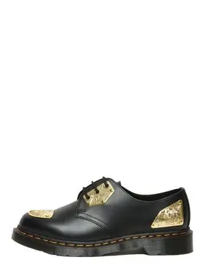 Dr. Martens 1461 "king Nerd" Oxford Shoes With Gold Tone Embellishments - Black