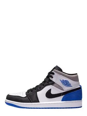 JORDAN Jordan Air 1 Mid SE Royal Black Toe Sneakers White/hyper Royal/black
