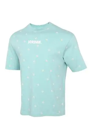 JORDAN Logo Sports Round Neck Short Sleeve Light Blue T-shirt - Default Color