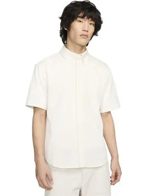 Nike Short Sleeve Seersucker Button-down Shirt Asia Sizing 'phantom - Phantom/phantom