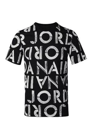 JORDAN As J Lbrand Ss Aop Crew T-shitr - Black