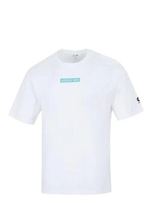 Adidas Neo Solid Color Pattern Printing Sports Round Neck Short Sleeve White T-shirt - Default Color